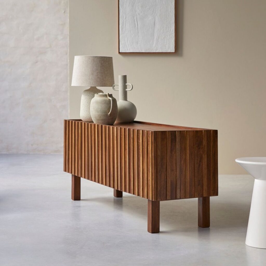 Miba Solid Wood Round Side Table - Opulent Tree